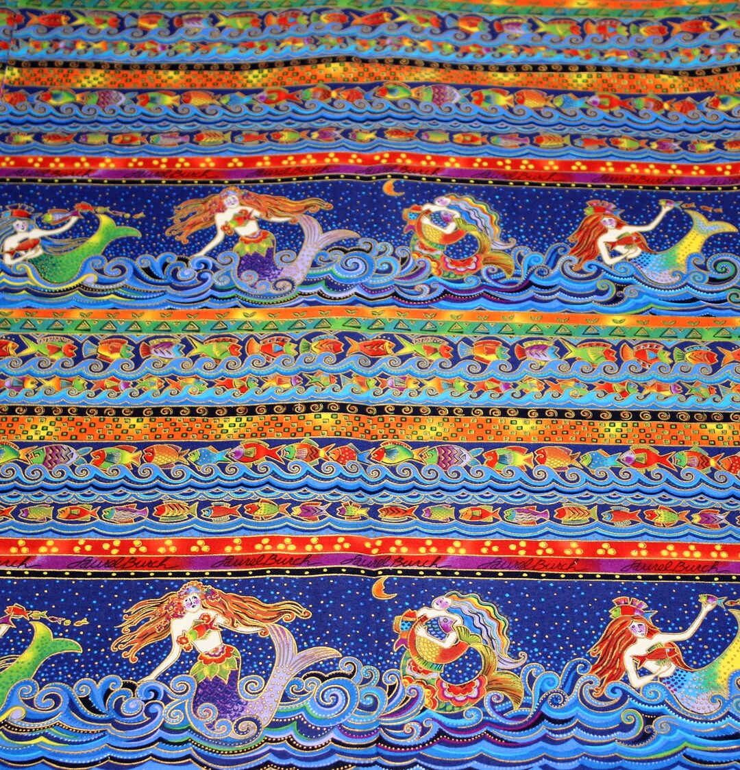 Laurel Burch SEA SPIRITS Mermaid Stripe BTHY - Etsy