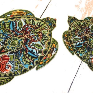 Iron-on APPLIQUE SET Sea Turtles Tribal Native American Ocean Life Art ...