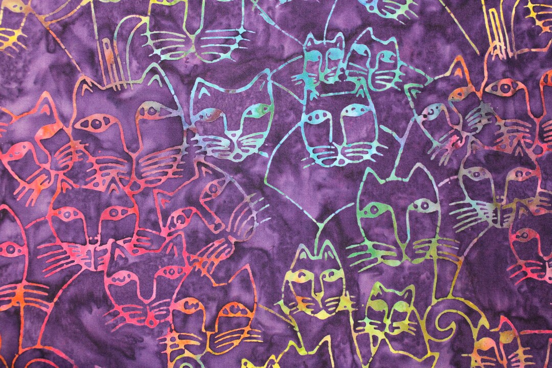 Laurel Burch BATIK MENAGERIE Packed Cats Fabric - Generous 3/8 Yd - Etsy