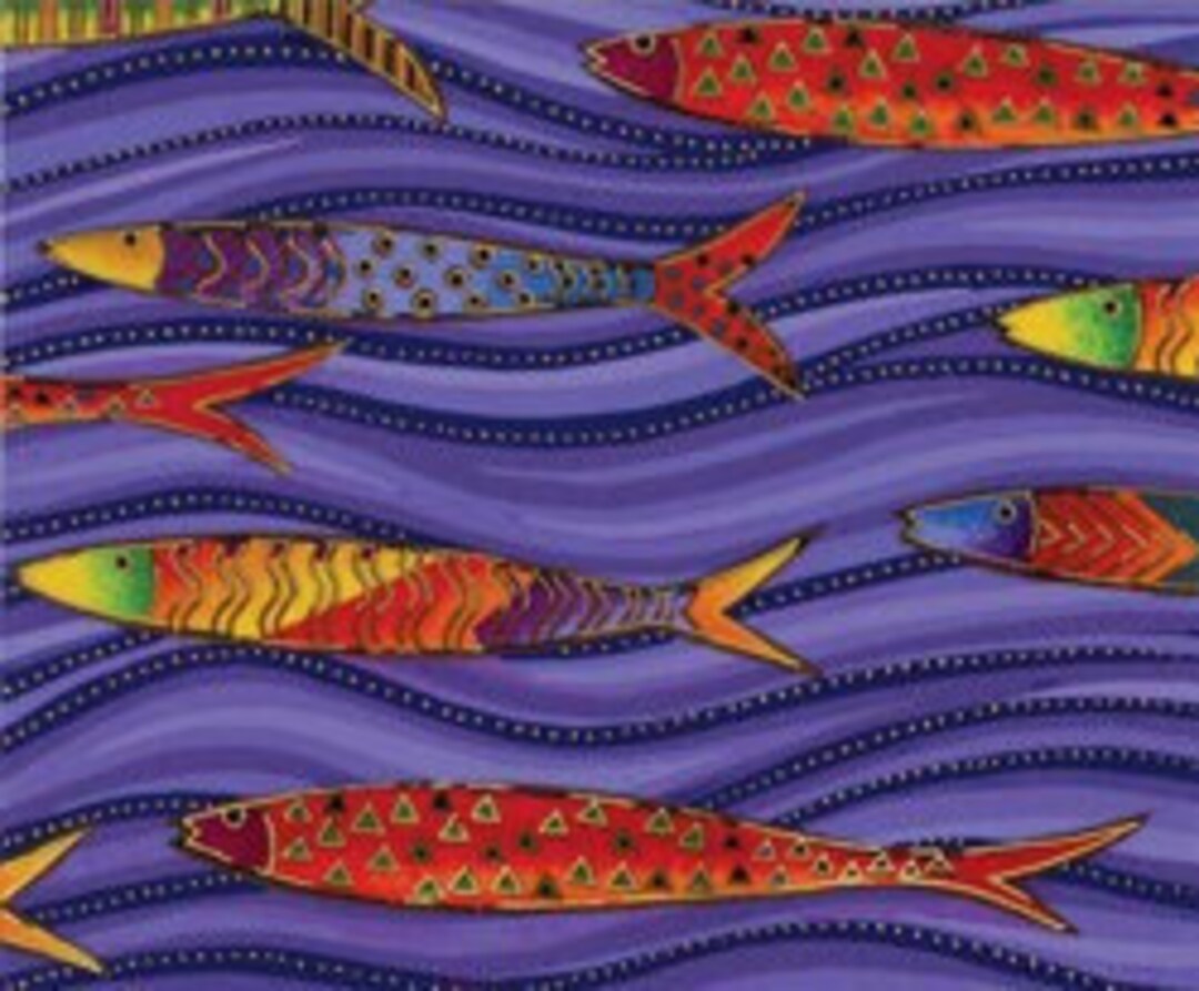 Laurel Burch SEA SPIRITS Bright Fish Purple - BTHY - Etsy