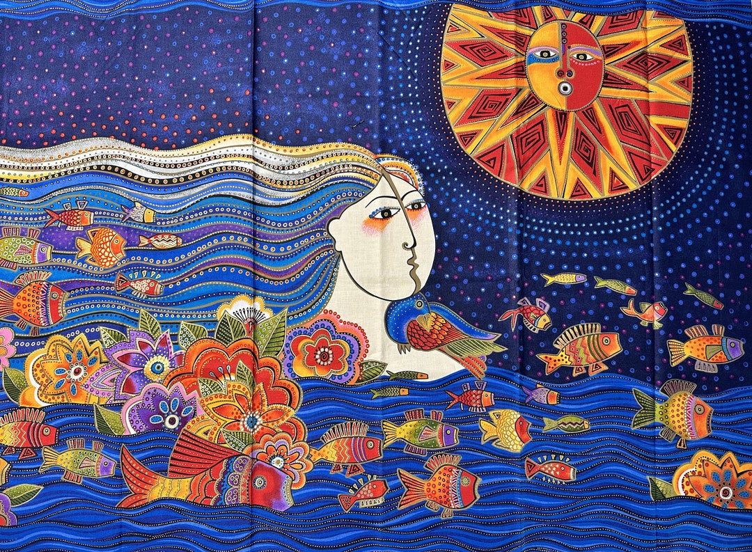 Laurel Burch SEA SPIRITS Mermaid Fabric Panel 23 1/2x 43 - Etsy