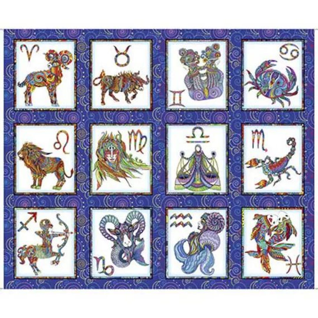ZODIAC DREAMS Fabric Panel Heidi Vilkman QT Fabrics 36 X 44 - Etsy
