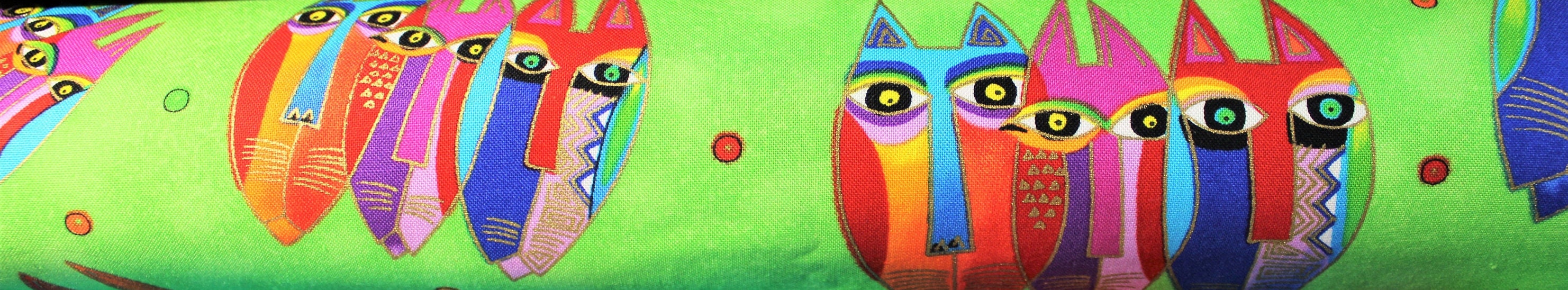 Laurel Burch JUNGLE SONGS Tribal Cat Masks Fabric Lime Green - BTHY - Etsy