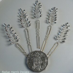 Silver Fern Leaf Hair Pins,silver Bridal Hair Pins, Leaf Hair Clips ...
