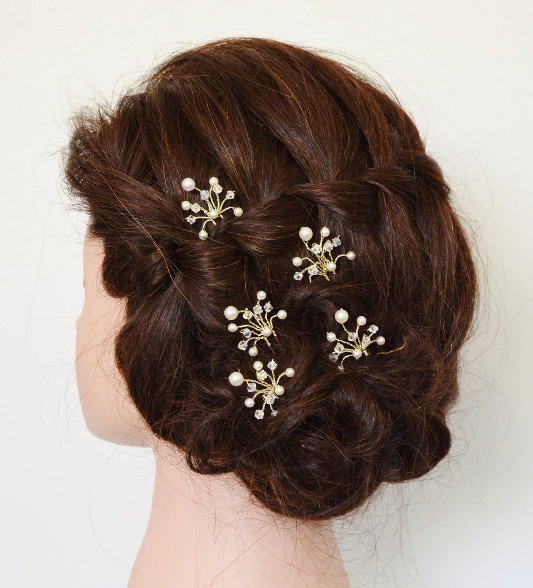 Pearl Crystal Bridal Hair Pins, Customised Wedding Hair Accessories ...