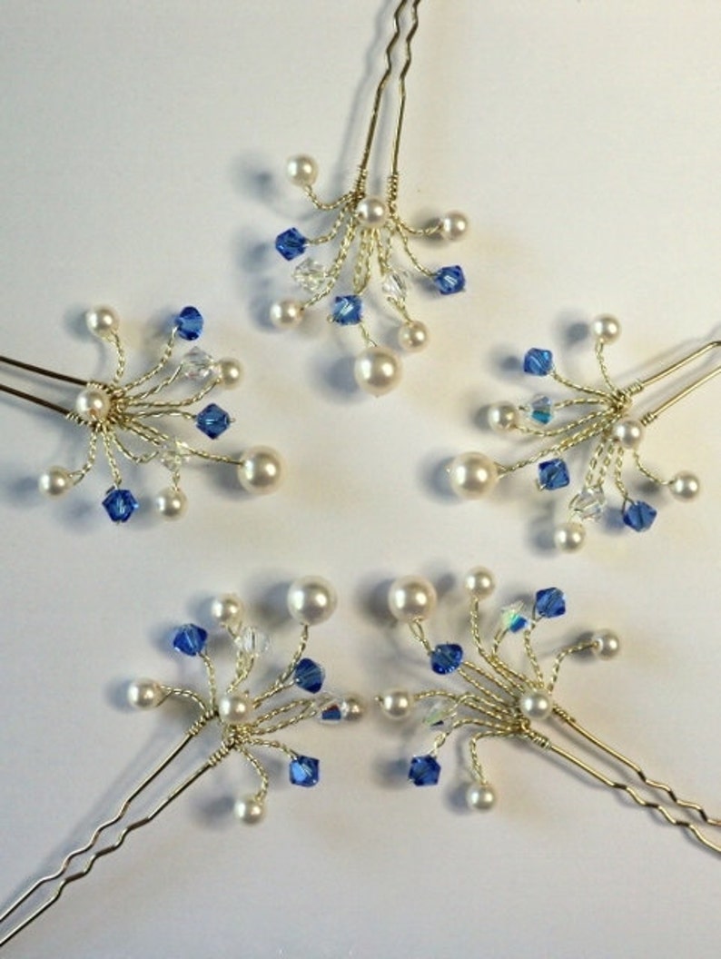 Sapphire Bridal Hair Pins Sapphire Crystal Hair Pins - Etsy