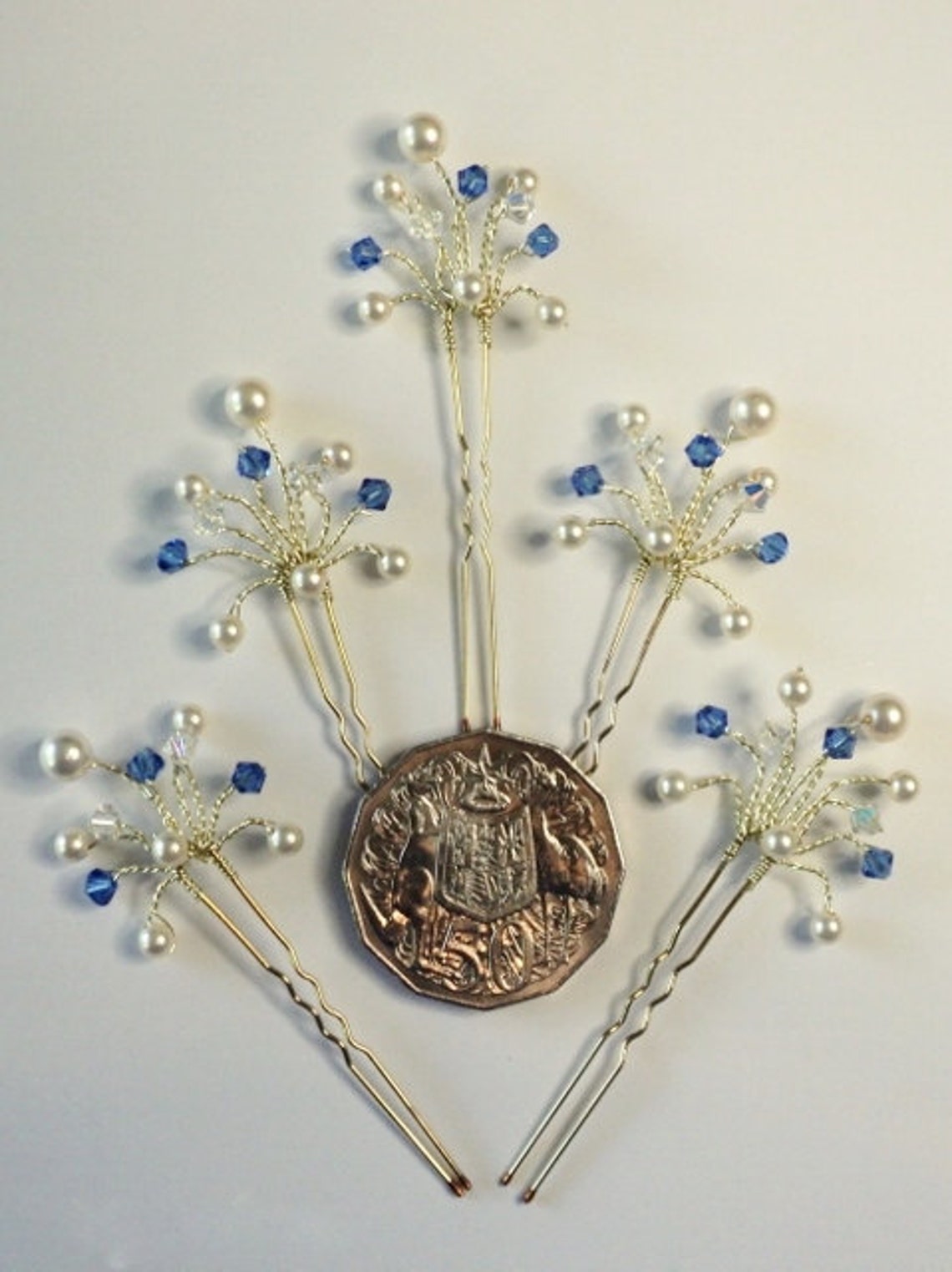 Sapphire Bridal Hair Pins Sapphire Crystal Hair Pins - Etsy