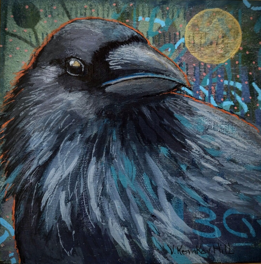 Crow Greeting Card - Etsy