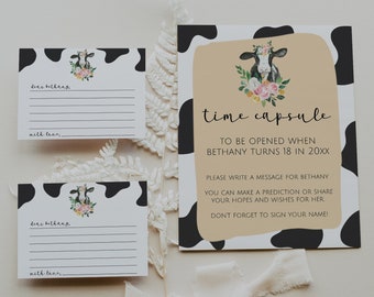 DIXIE Cow Time Capsule Template Holy Cow I'm One First - Etsy