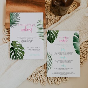 ALANI Tropical Bachelorette Invitation & Itinerary Template - Etsy