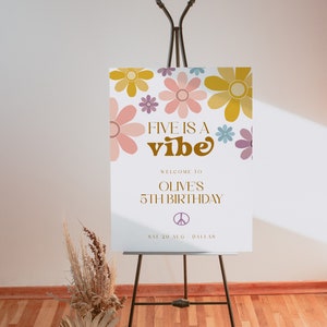 Five is a Vibe Welcome Sign - Etsy