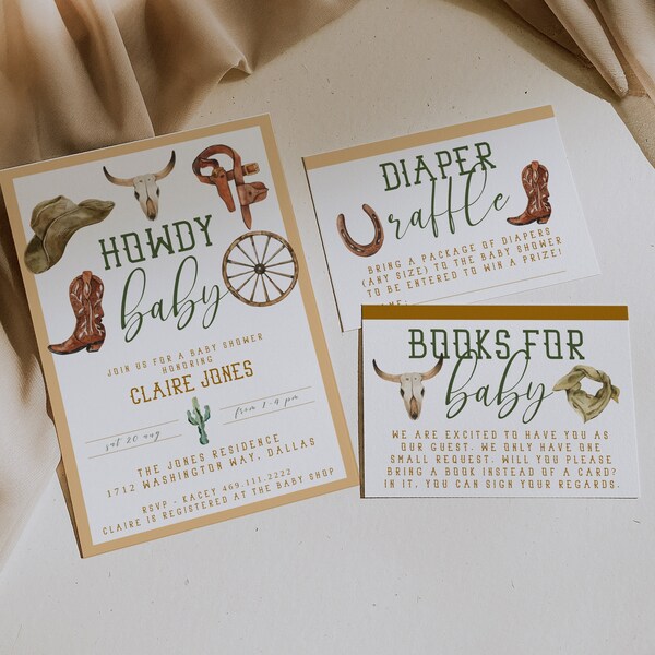 Western Baby Shower Invitations - Etsy