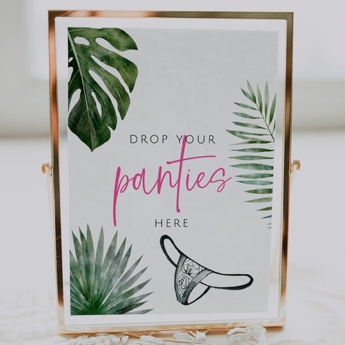 ALANI Tropical Panty Game Sign Template Miami Bachelorette - Etsy