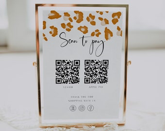 Cheetah Print Qr Code Sign - Etsy
