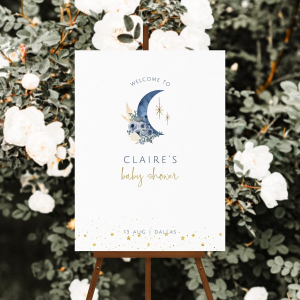 Moon and Stars Welcome Sign - Etsy
