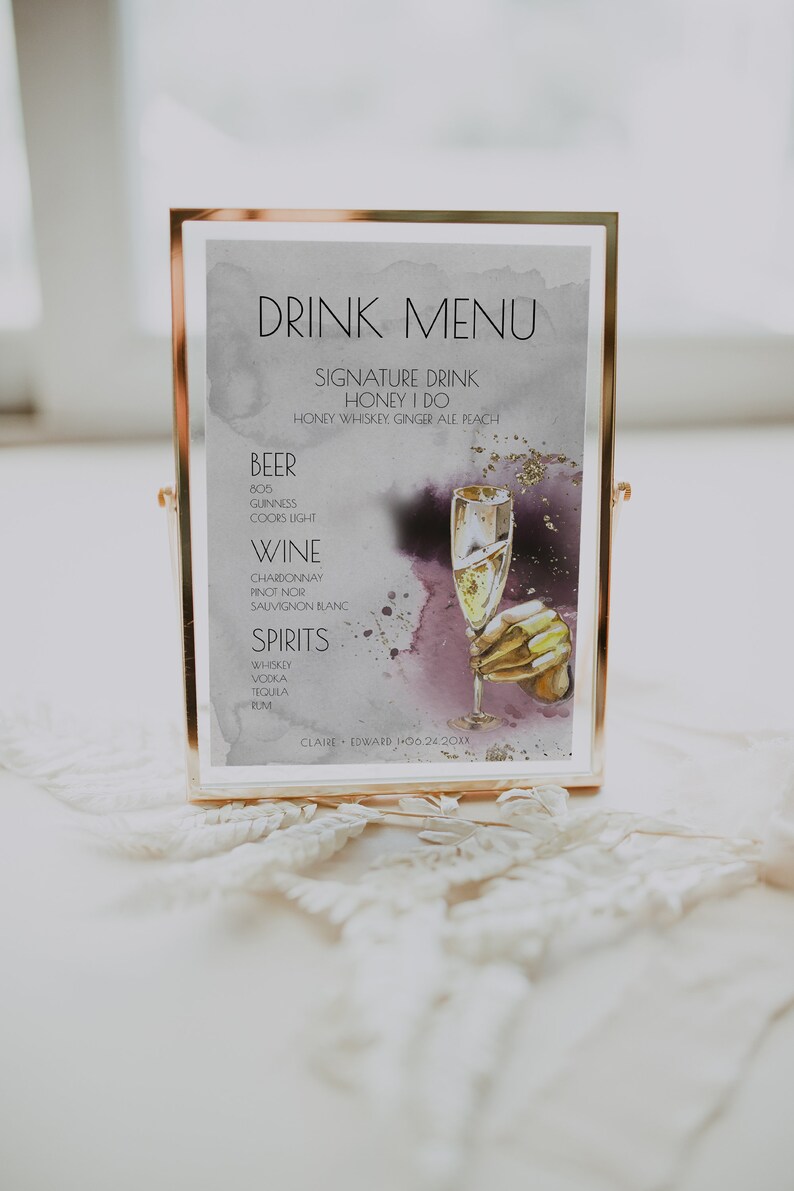 JAY Roaring 20s Drink Menu Template 1920s Wedding Drink - Etsy