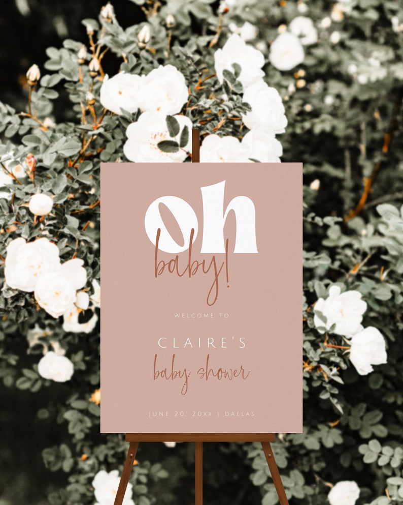 ARABELLA Retro Baby Shower Sign Template Baby Shower Welcome - Etsy