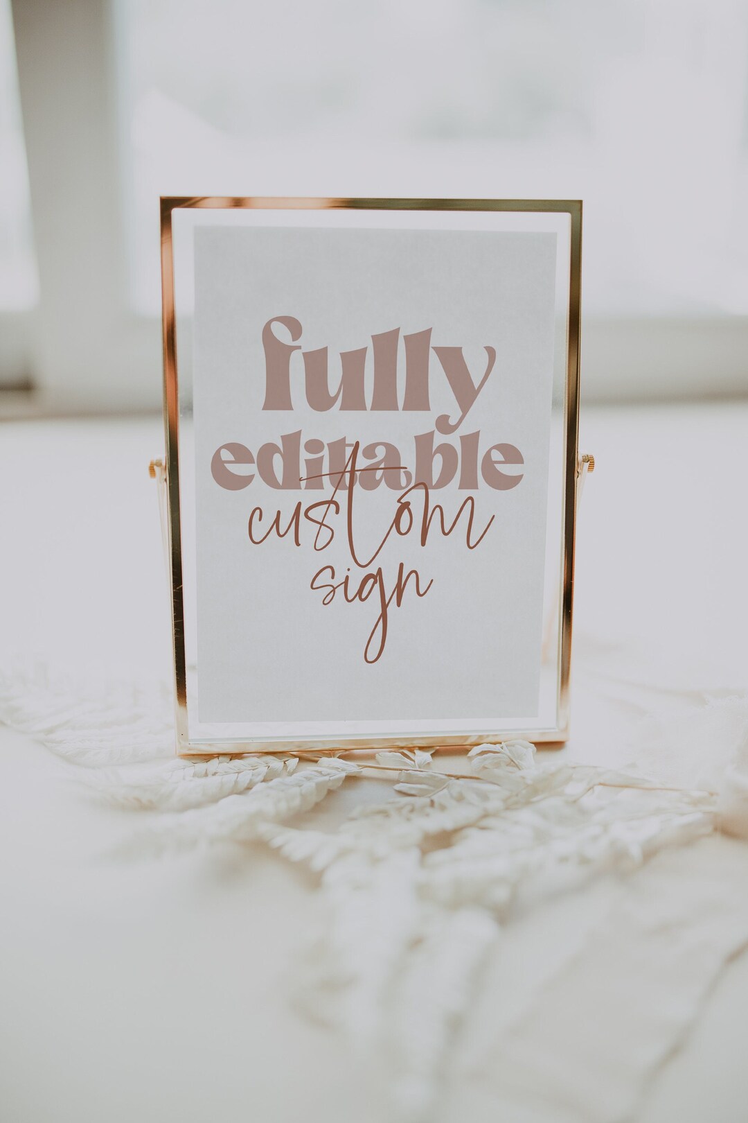 ARABELLA Retro Custom Sign Template, Blush Pink and Terracotta ...