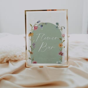 FLORA Flower Bar Sign Template, Bouquet Bar Sign, Wildflower Bridal ...
