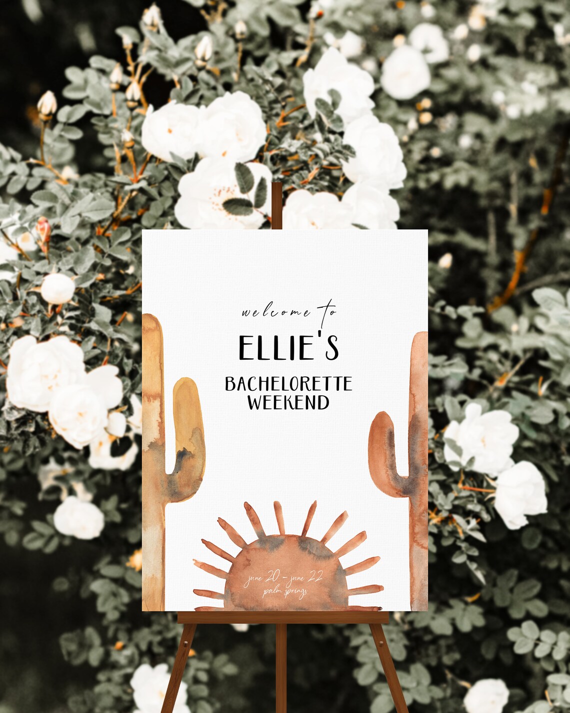 VIBE Boho Welcome Sign Template Desert Bachelorette Party - Etsy