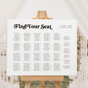 DONNA Retro Seating Chart Template Editable Wedding Seating - Etsy