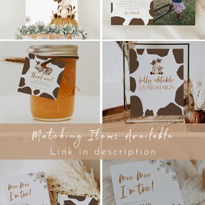 Printable Cow Favor Tag, Favor Tag Template, Moo Moo I'm Two Tag, Farm ...