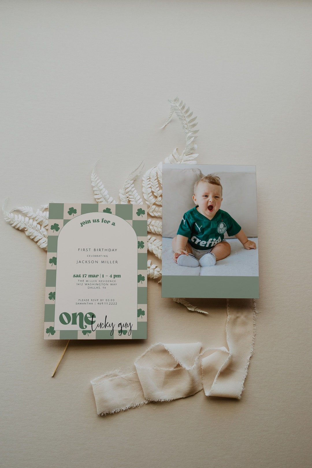 Lucky One 1st Birthday Invitation Template, St. Patrick's First ...