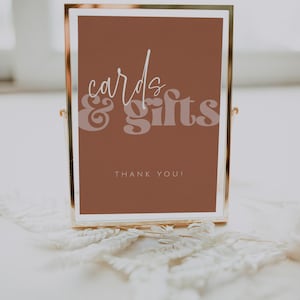 ARABELLA Retro Cards and Gifts Sign Template, Dusty Rose Wedding Decor ...
