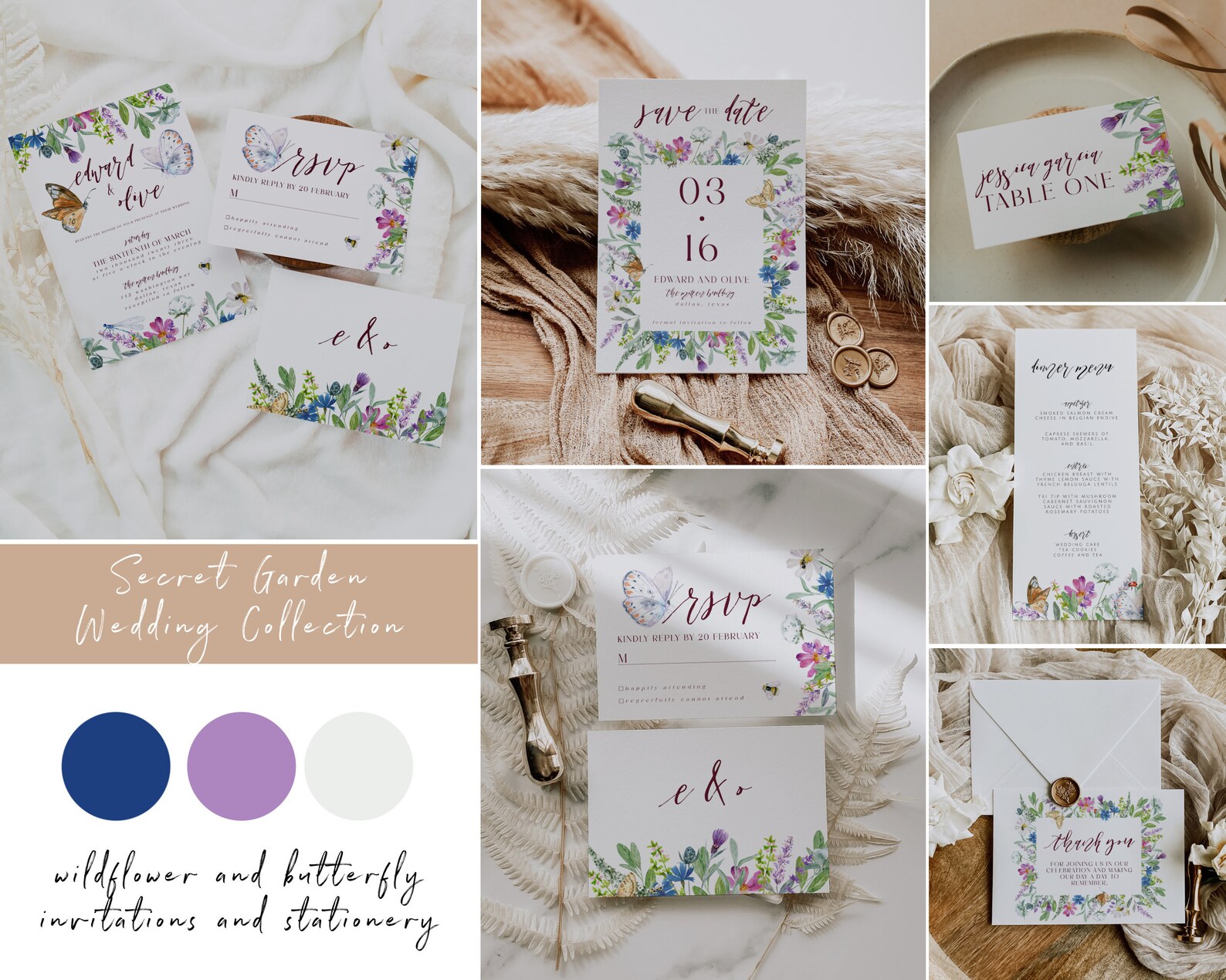 Secret Garden Wedding Invitation Suite Template, Floral Wedding ...