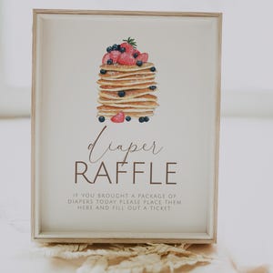 Brunch and Baby Diaper Raffle Template, Breakfast Baby Shower, Pancakes ...