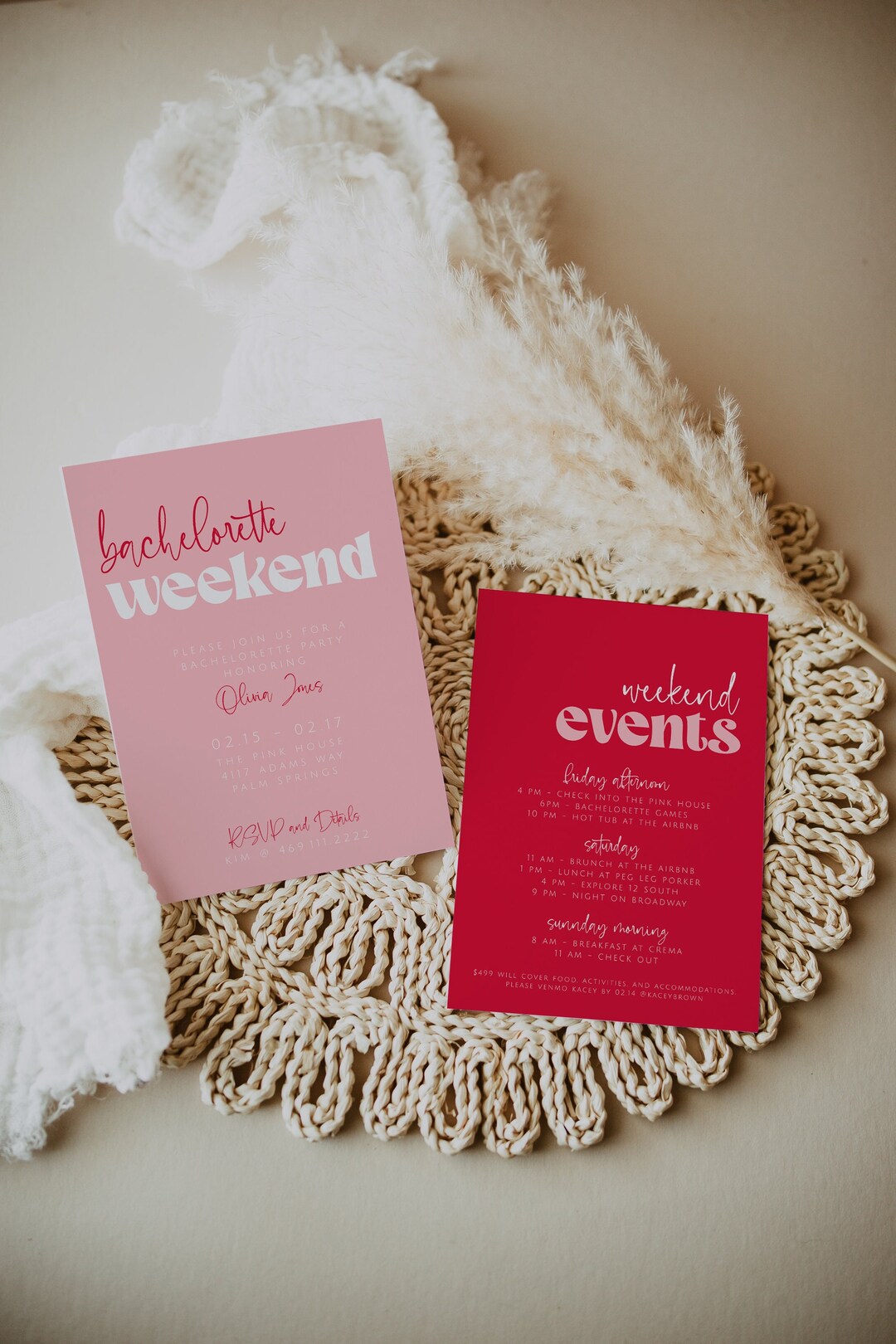 CHERYL Cherry Bachelorette Invitation & Itinerary Template, Valentine ...