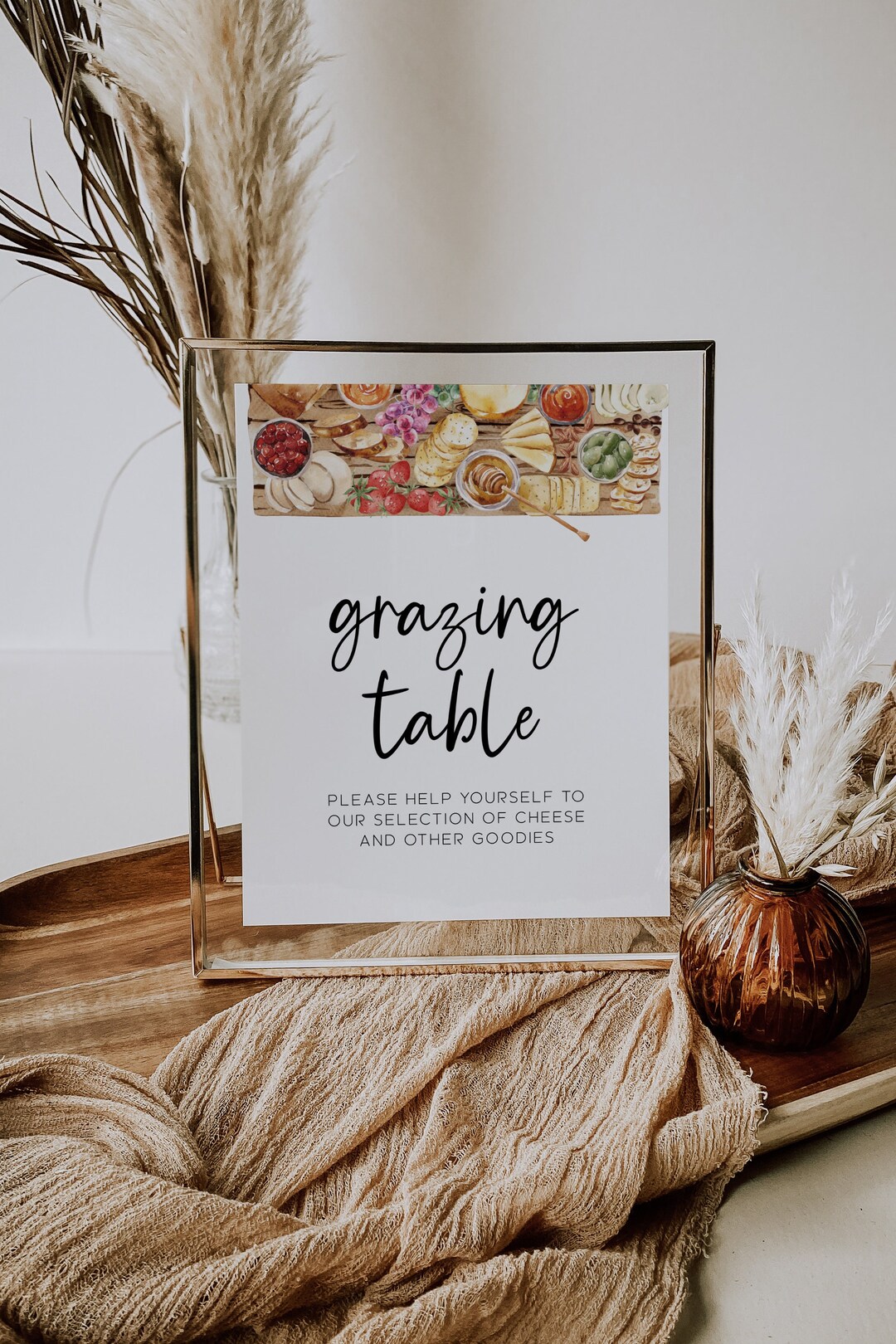 Grazing Table Sign Template Charcuterie Baby Shower Decor - Etsy