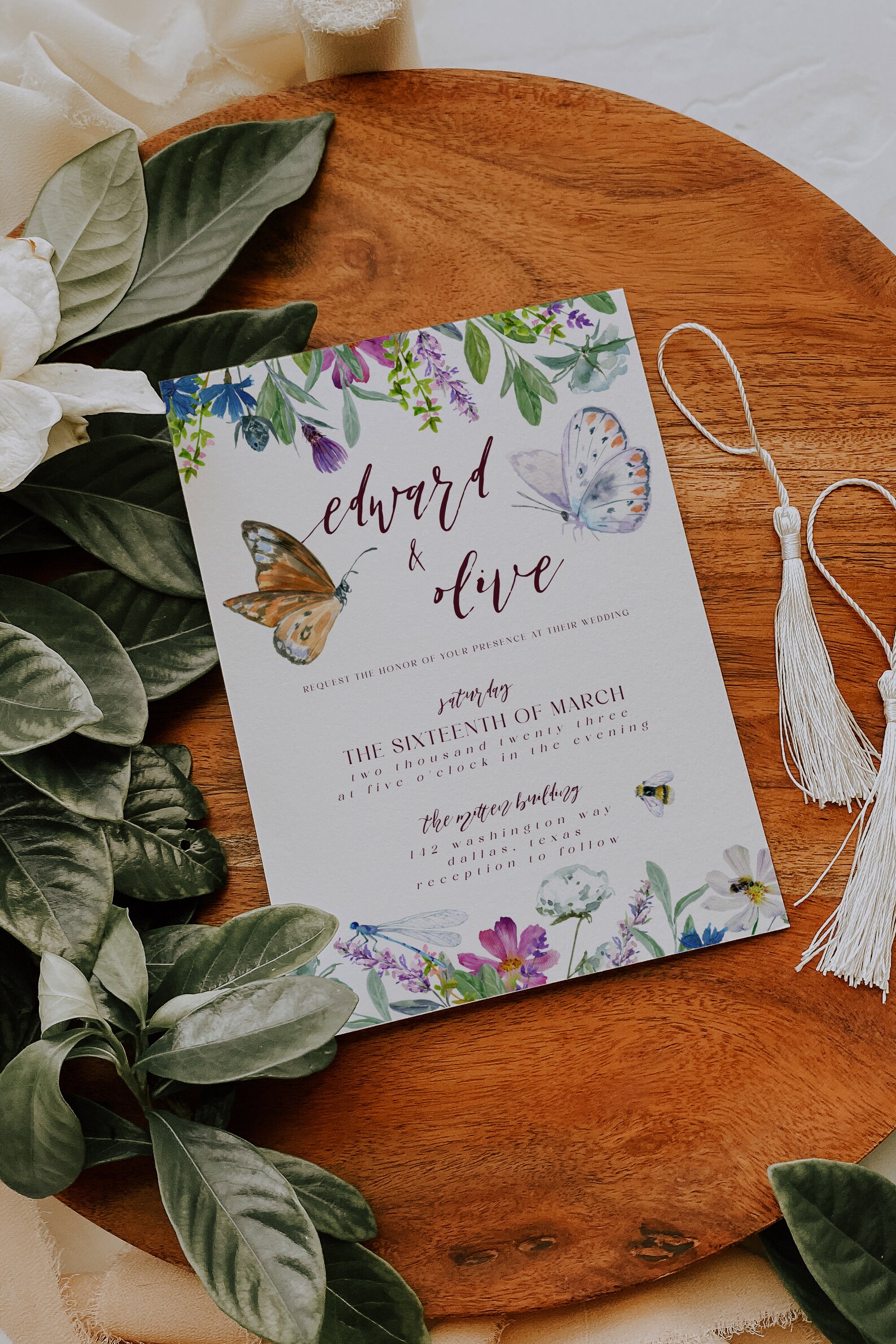 Secret Garden Wedding Invitation Suite Template, Floral Wedding ...