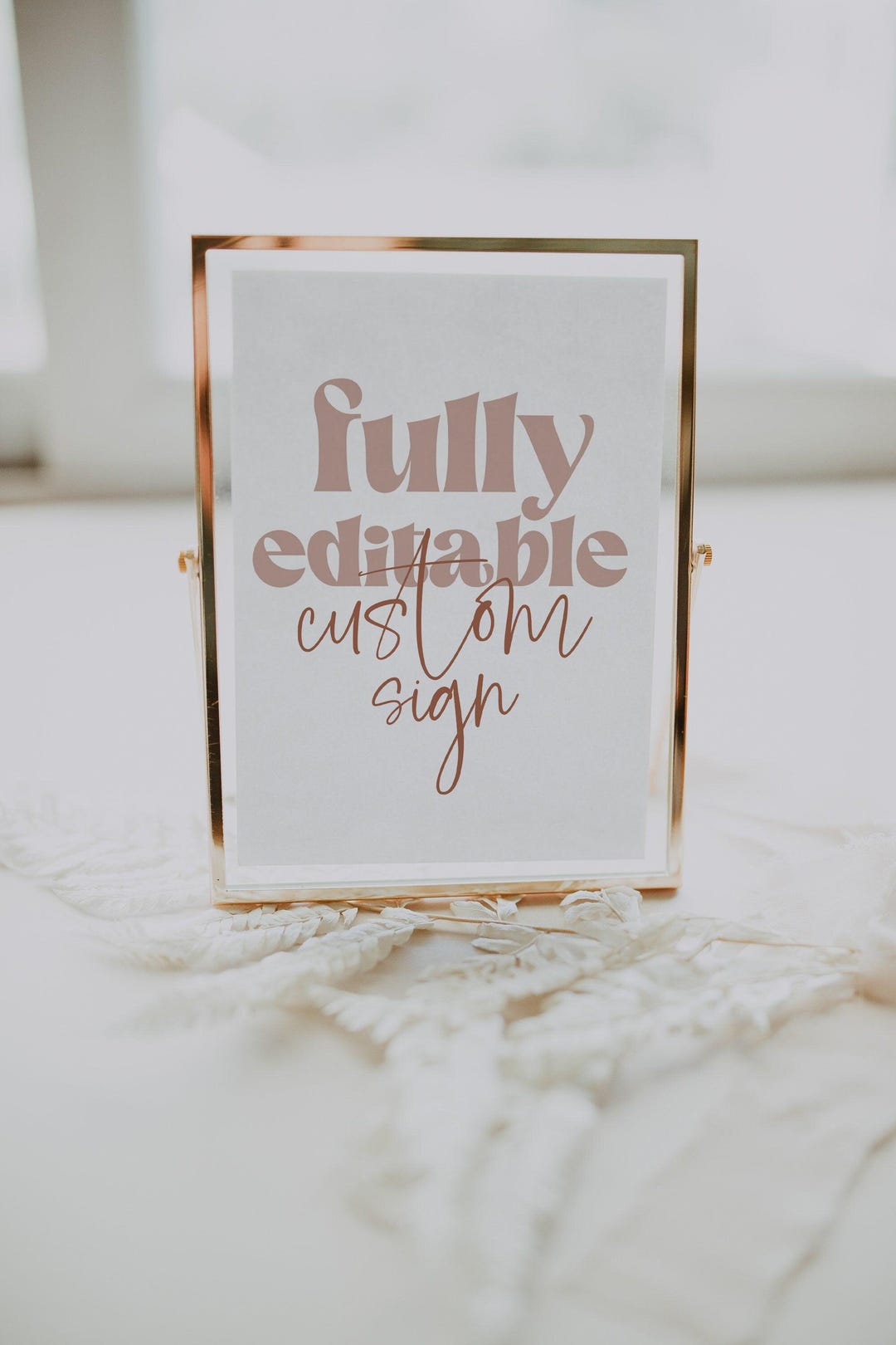 ARABELLA Retro Custom Sign Template, Blush Pink and Terracotta ...