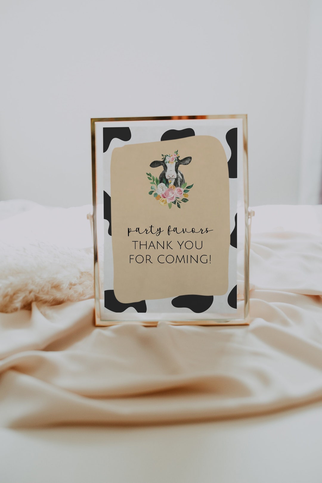 DIXIE Cow Print Sign Template, Holy Cow I'm One, First Birthday Decor ...