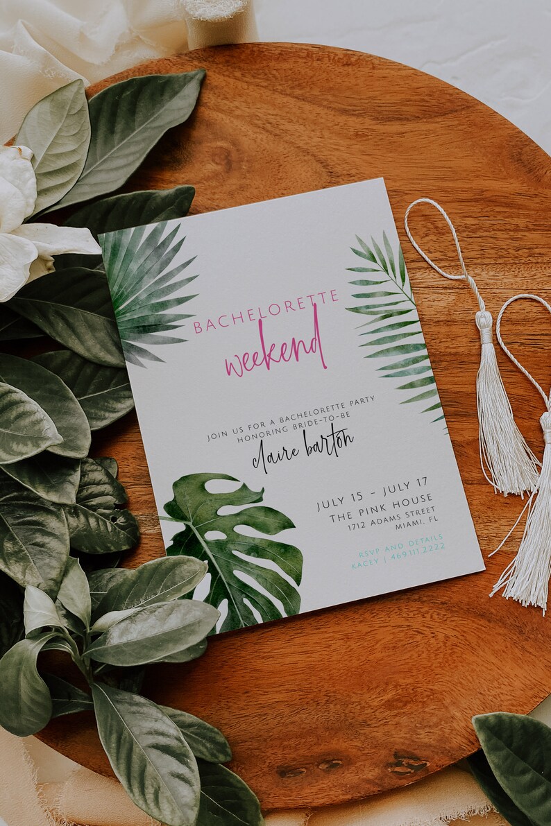 ALANI Tropical Bachelorette Invitation & Itinerary Template - Etsy