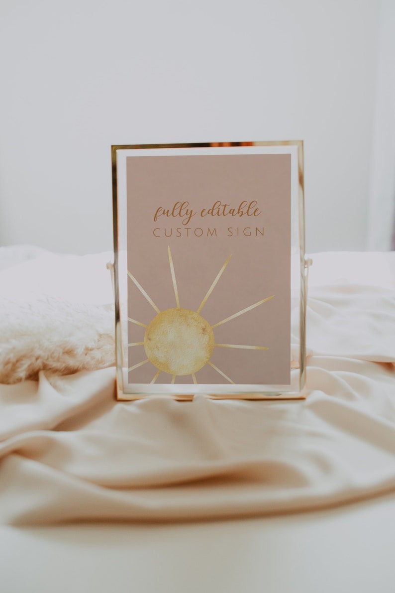 Sunshine Custom Sign Baby Shower Sign Printable Card and - Etsy