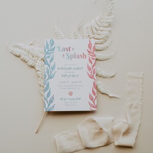 Last Splash Bachelorette Invitation Template Mermaid - Etsy