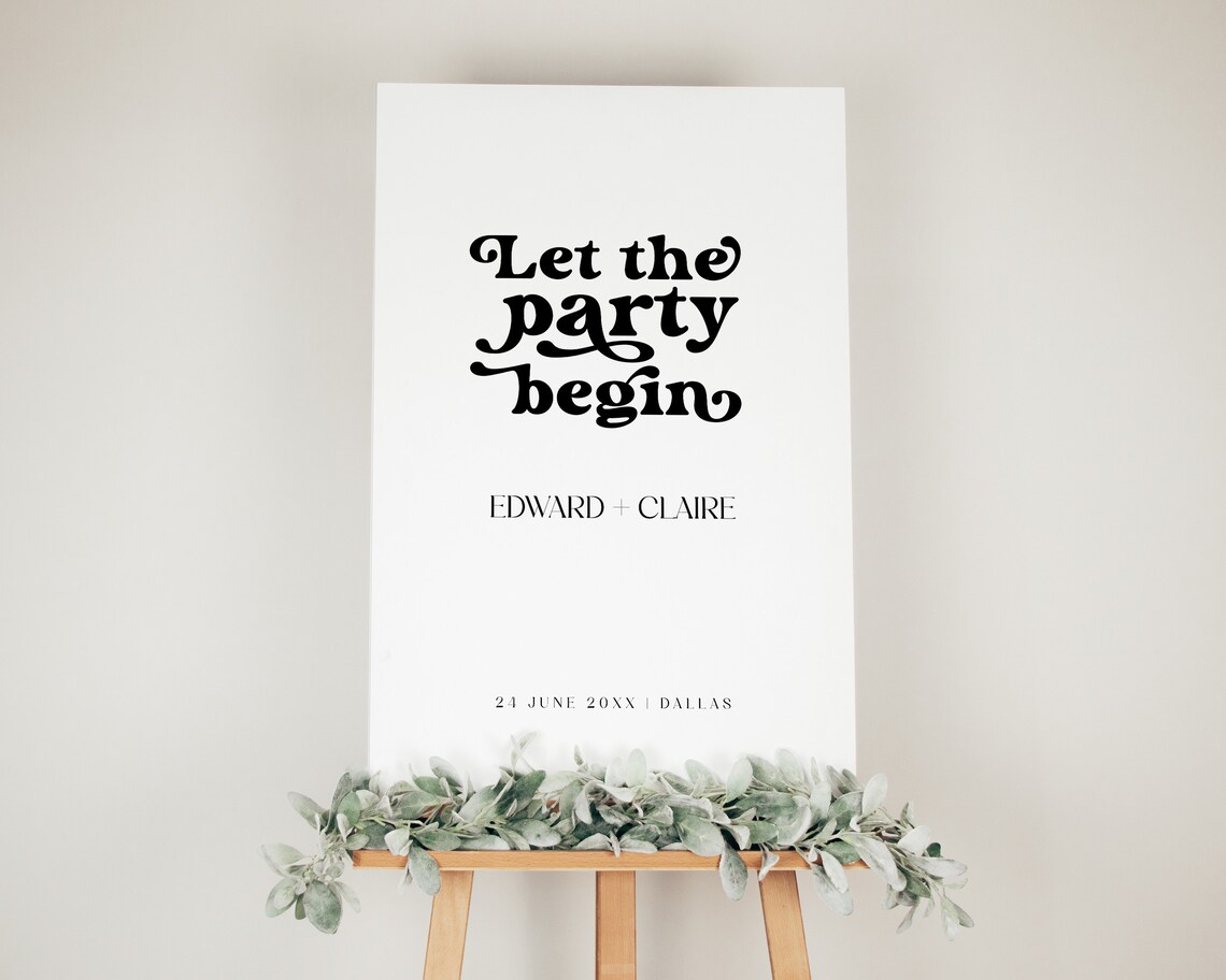 DONNA Retro Welcome Sign Template 70s Wedding Decor Welcome | Etsy