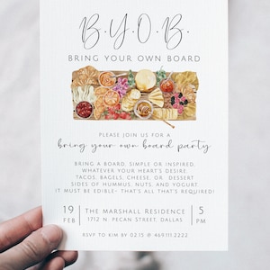 Bring Your Own Board Party Invitation Template, Charcuterie Board ...