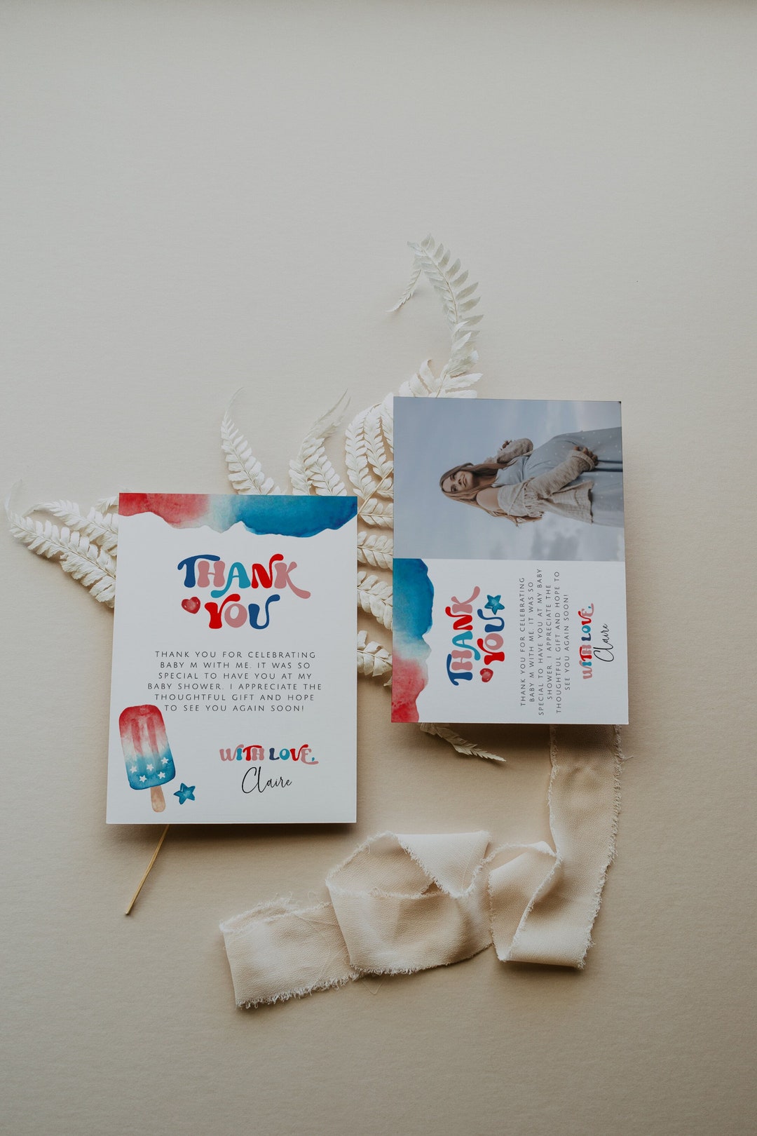 4th of July Thank You Card Template, Red White and Due, 4th of July ...