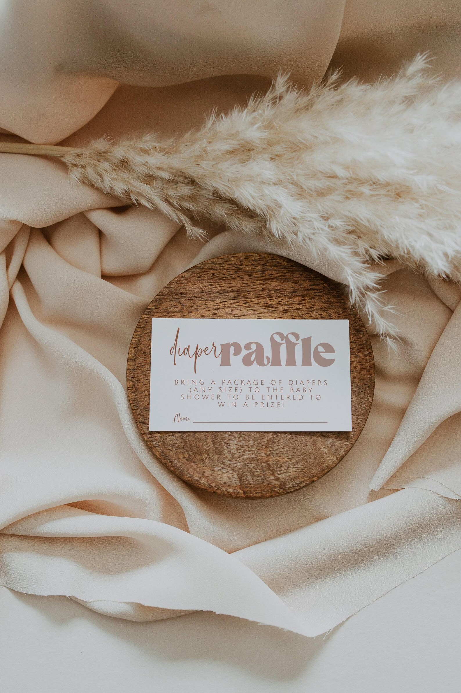 ARABELLA Diaper Raffle Sign Template, Retro Baby Shower, Dusty Rose ...