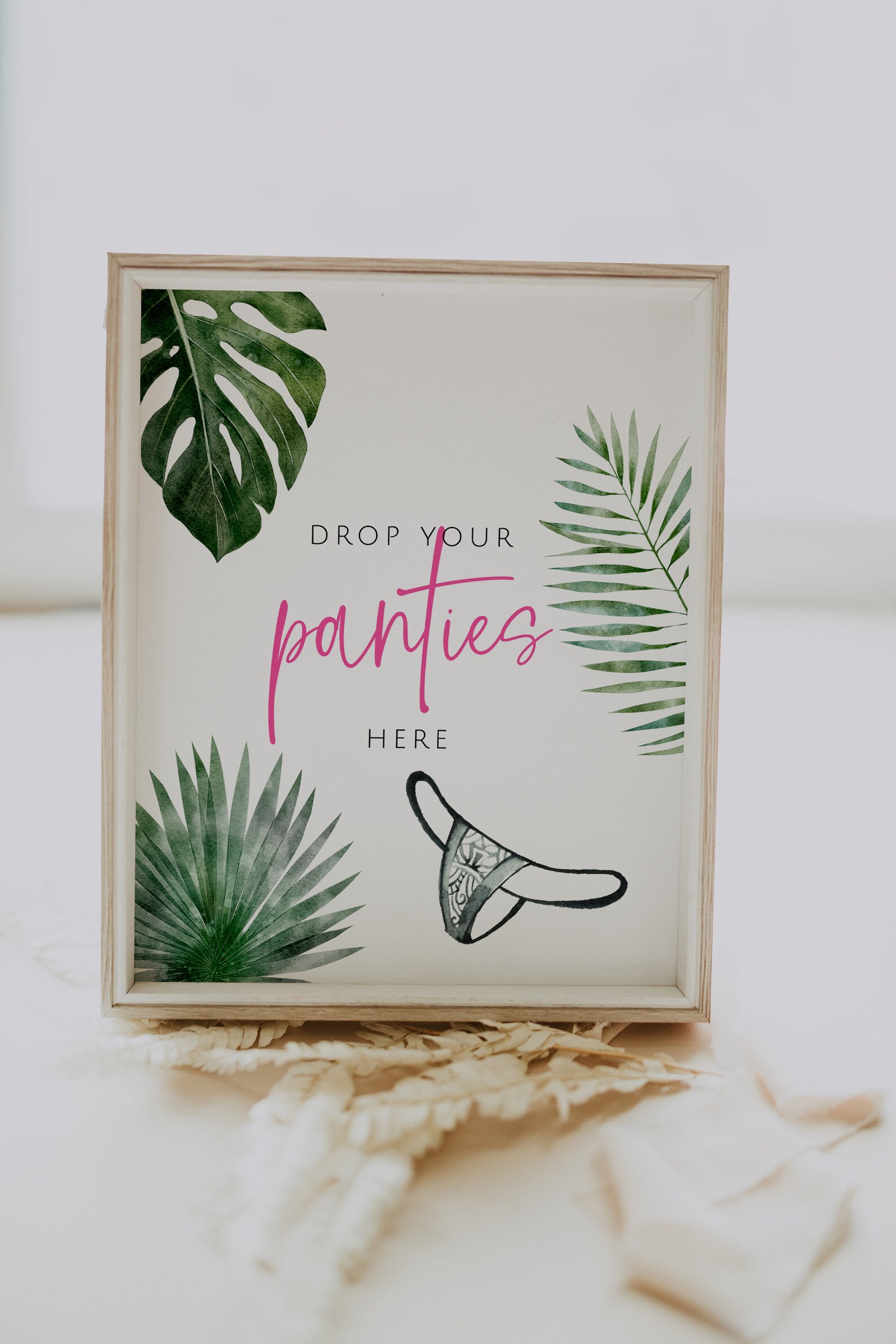ALANI Tropical Panty Game Sign Template Miami Bachelorette - Etsy