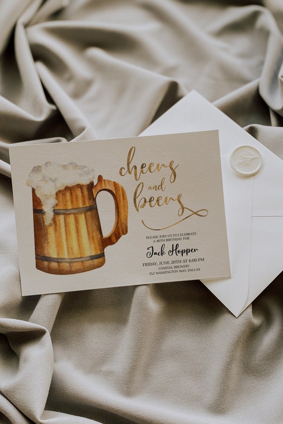 Beer Birthday Invitation Template Brewery Birthday | Etsy
