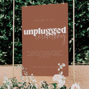 ARABELLA Retro Unplugged Wedding Sign Template, Unplugged Ceremony Sign ...