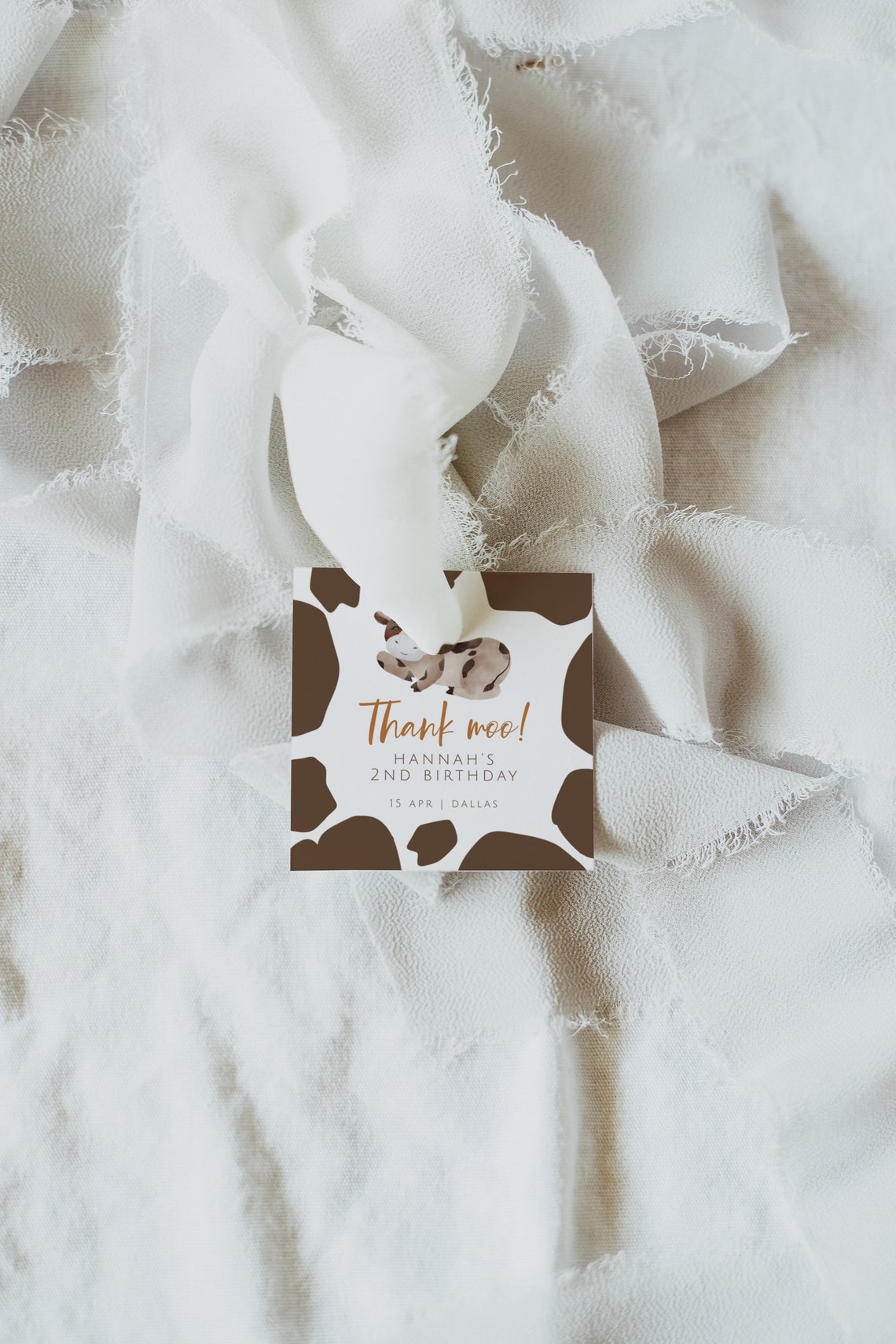Printable Cow Favor Tag Favor Tag Template Editable Baby - Etsy