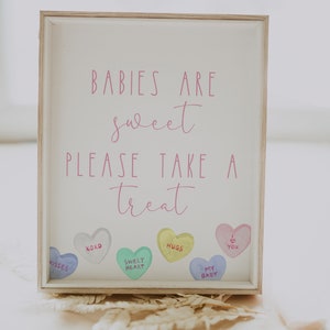 Sweetheart Babies Are Sweet Sign Template, Valentine's Day Baby Shower ...