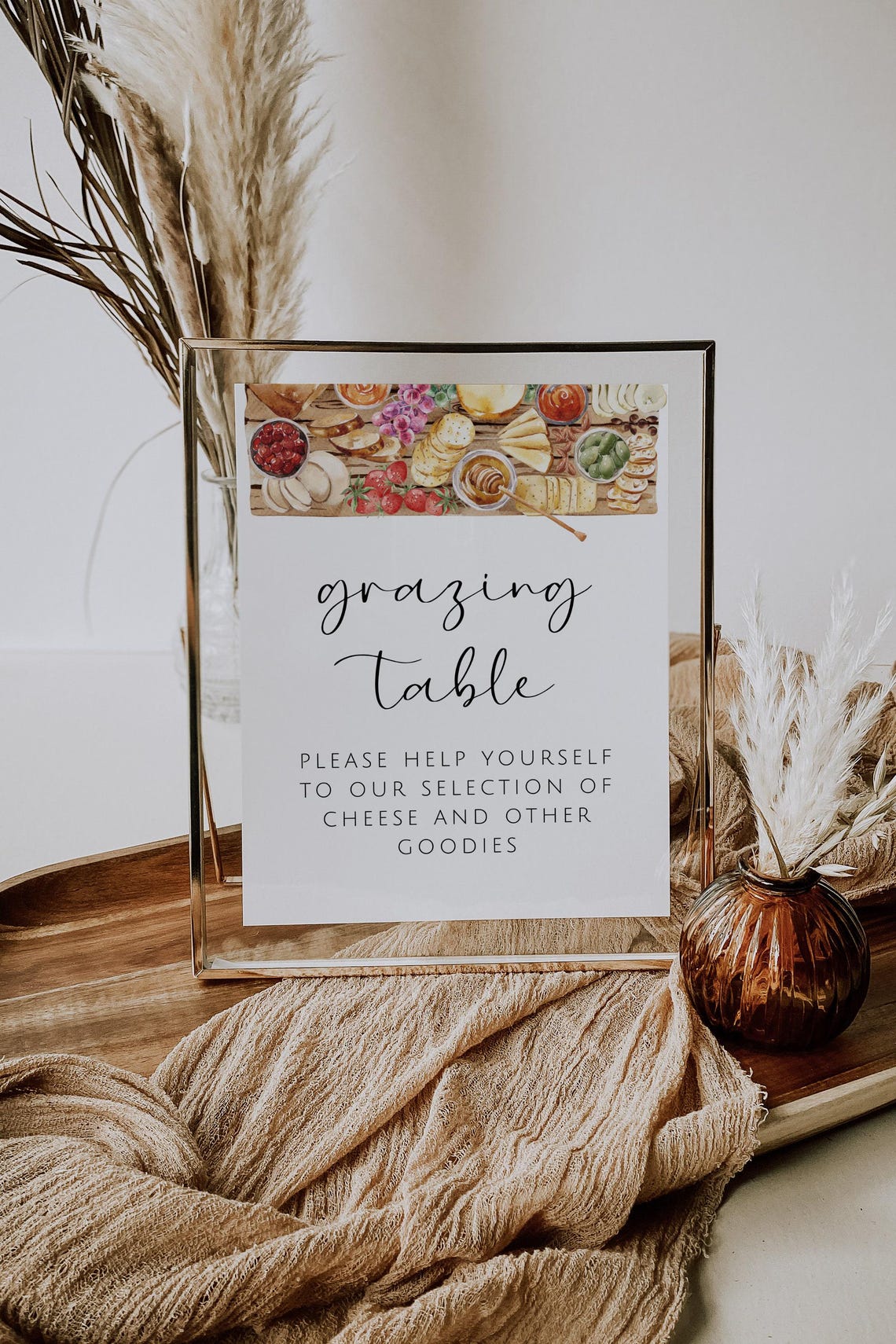 Grazing Table Sign Template, Charcuterie Baby Shower Decor, Editable ...