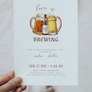 Brewery Engagement Party Invitation Template, Editable Engagement Party ...