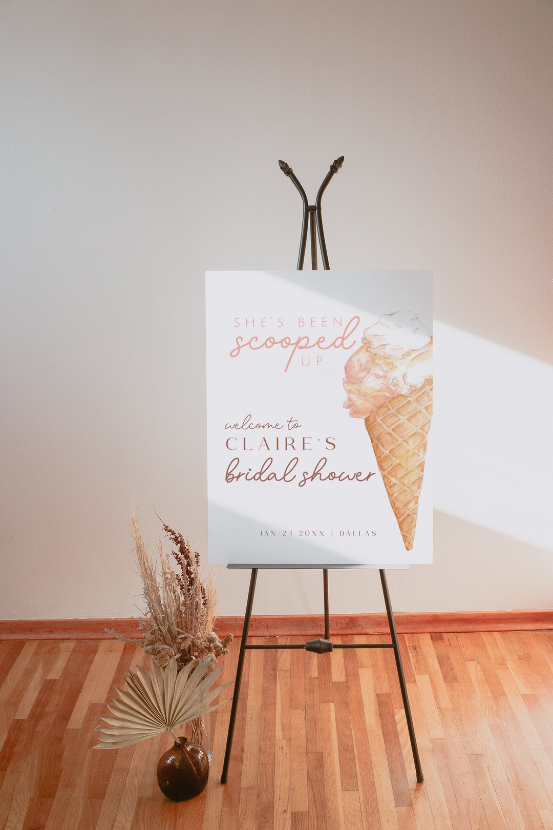 Ice Cream Welcome Sign Template, Bridal Shower Welcome Sign, Ice Cream ...